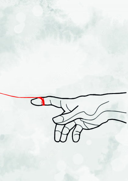 Cuadros de Acuarela pintados a mano de Manos con hilo rojo - Malibu ...